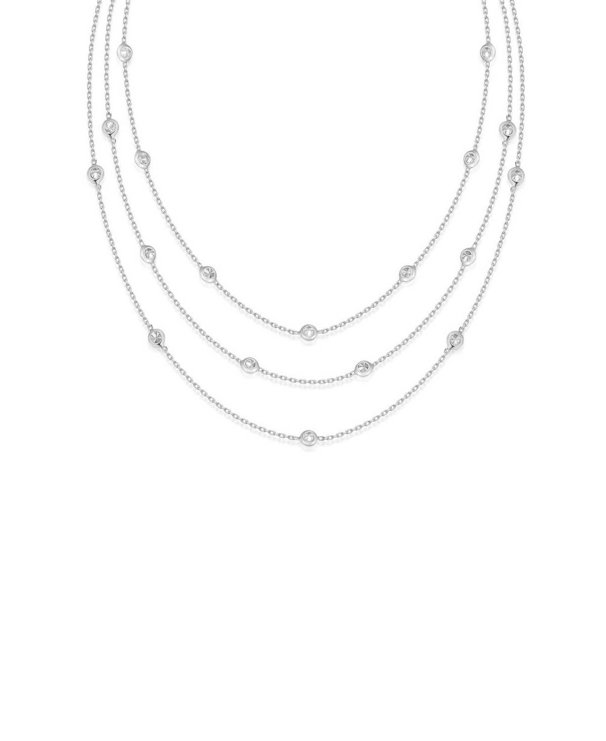 Click here for Ettika Crystal Dot Layered Necklace - Silver/White prices