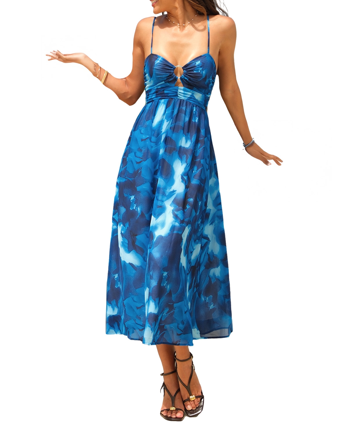 Click here for Cupshe Womens Fresh Faced Abstract Midi Beach Dres... prices