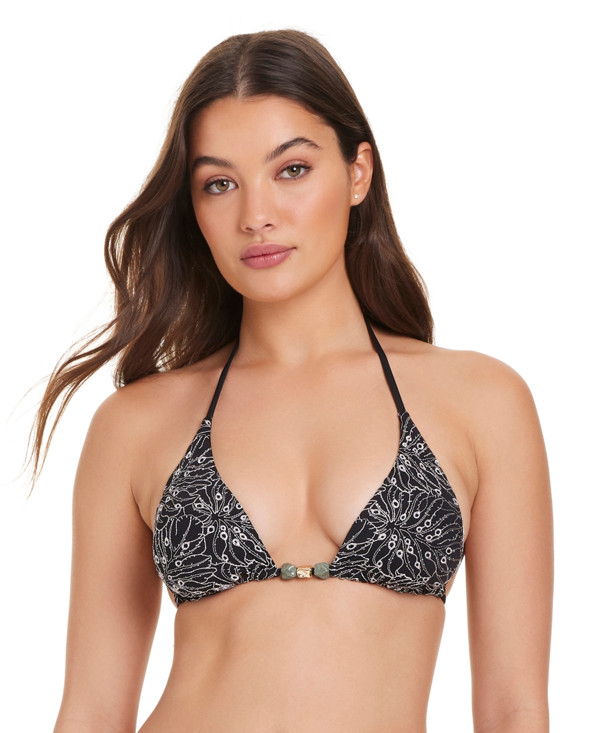 Click here for Red Carter Womens V-Neck Embroidered Bikini Top -... prices