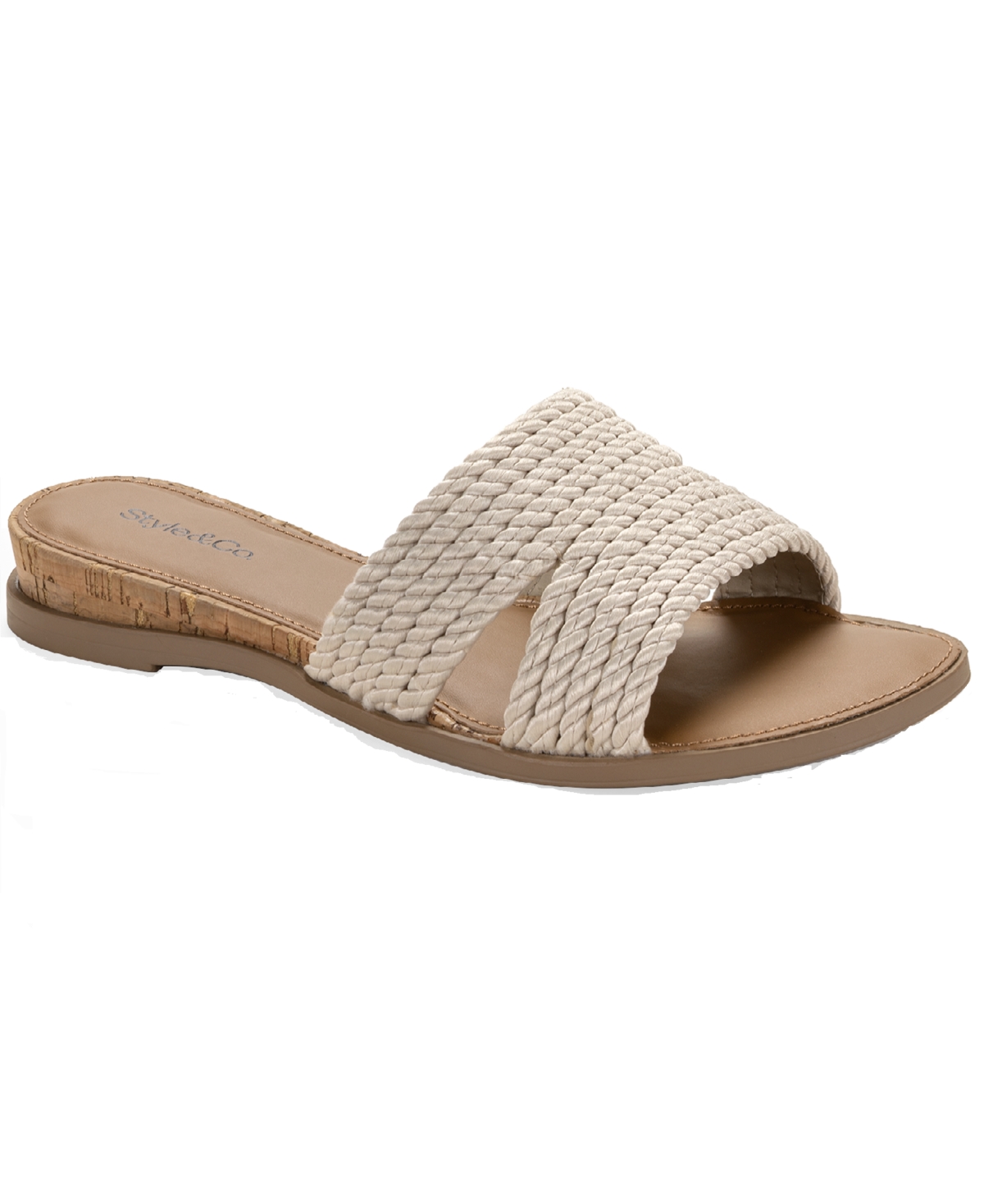 Click here for Style & Co Womens Everlyy Rope Slip-On Slide Sanda... prices