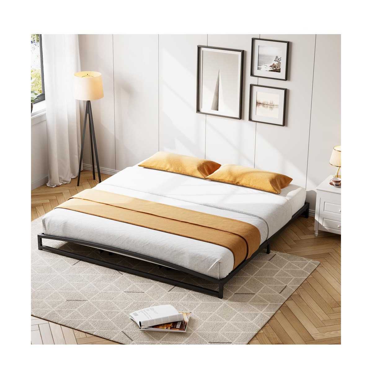 Click here for gaomon King 6in Metal Platform Bed Frame Steel Sla... prices