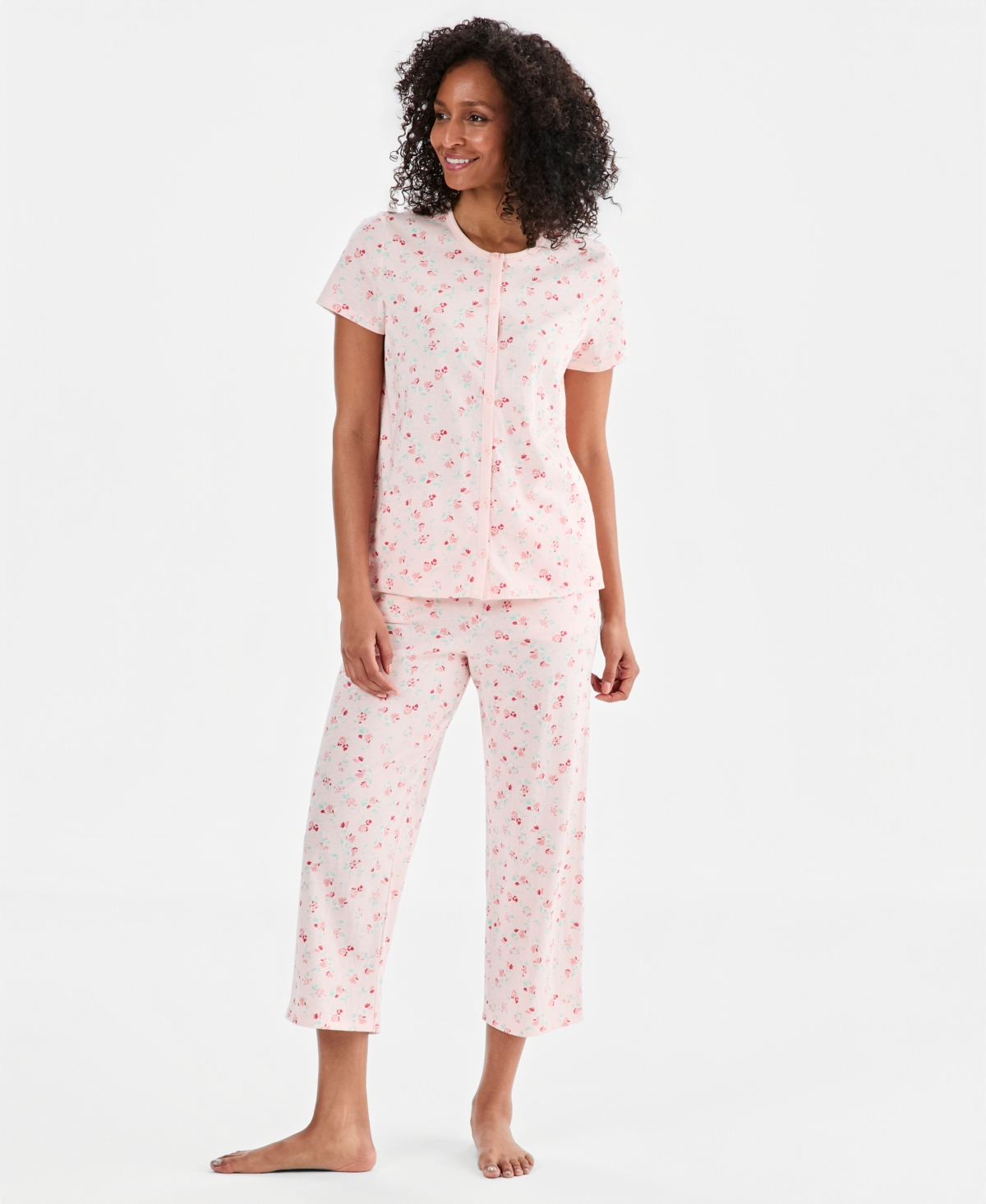 Click here for Charter Club Womens 2-Pc. Cotton Printed Cropped P... prices