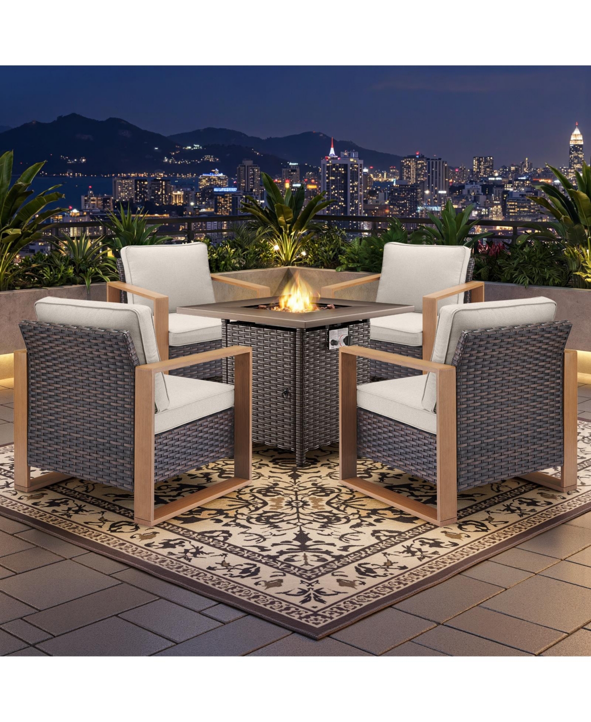 Click here for Gymojoy Outdoor Furniture with Fire Pit -Patio Tab... prices