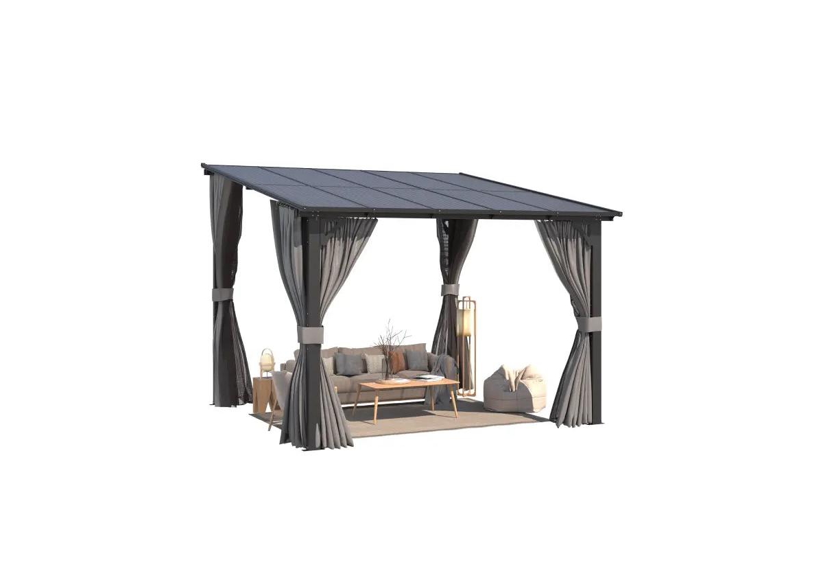 Click here for Aecojoy 10x10 Wall Gazebo with Curtains and Mosqui... prices