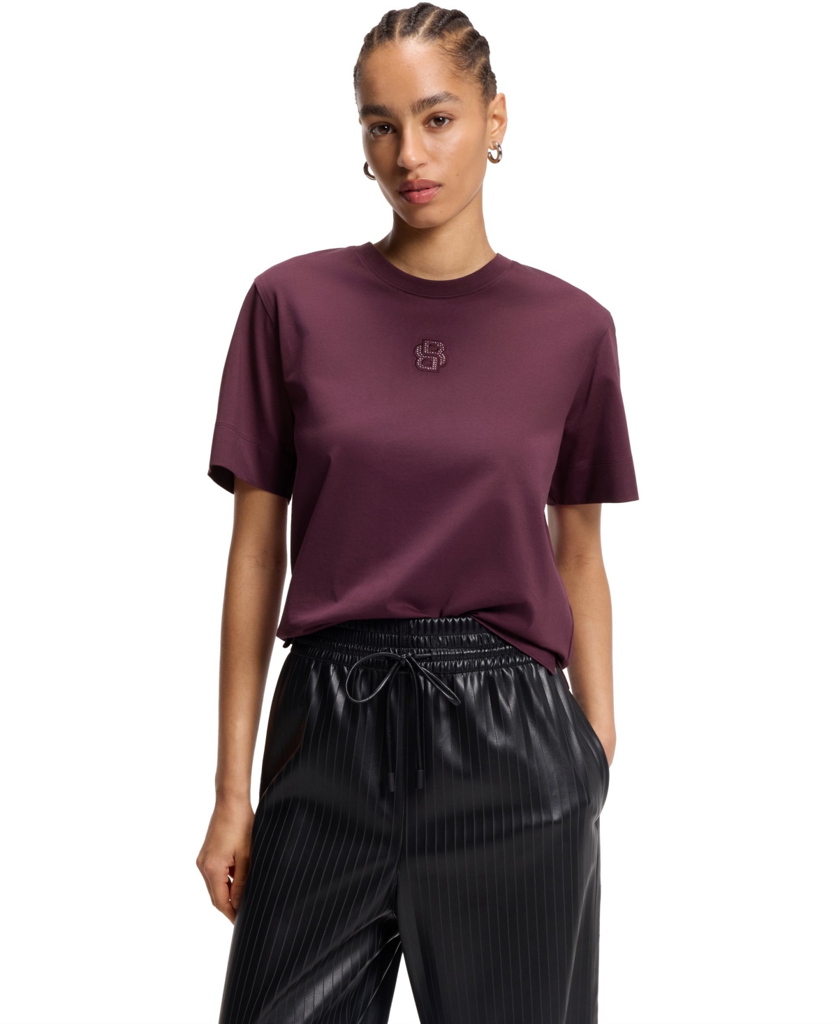 Click here for Boss by Hugo Boss Womens Mercerized-Cotton Rhinest... prices