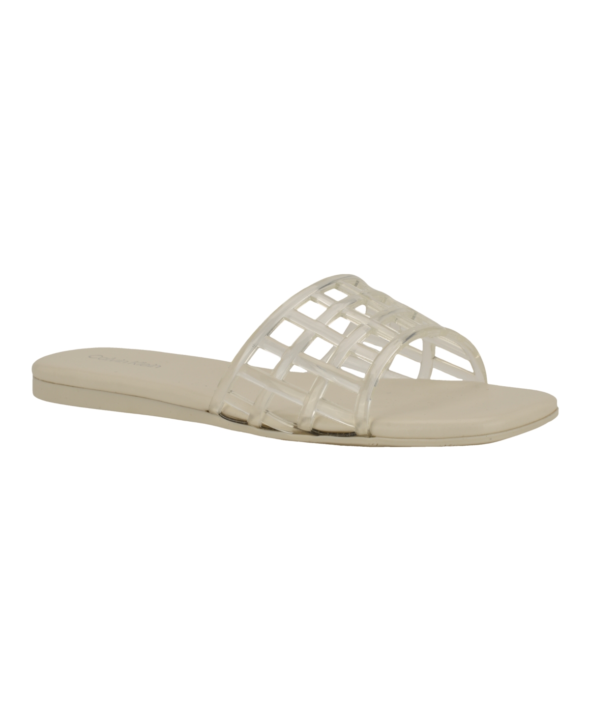 Click here for Calvin Klein Womens Yelena Jelly Flat Slide Sandal... prices