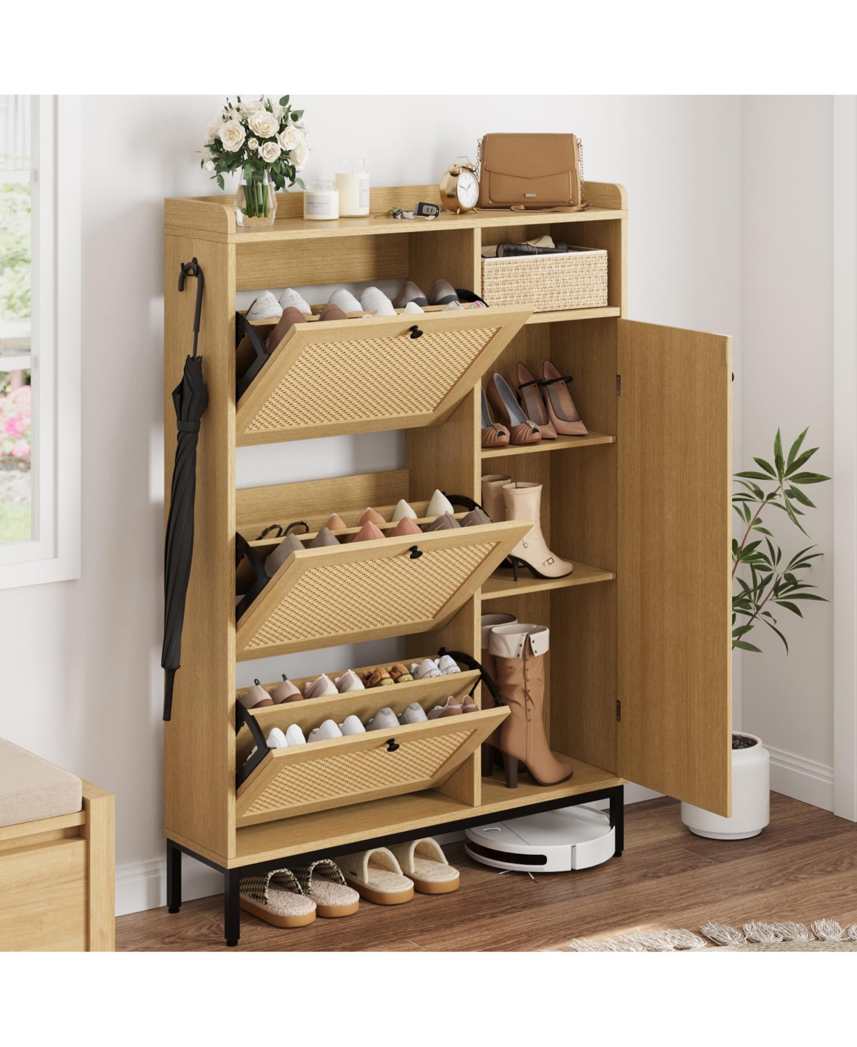 Click here for Homfan Shoe Storage Cabinet with 3 Flip Drawers  R... prices