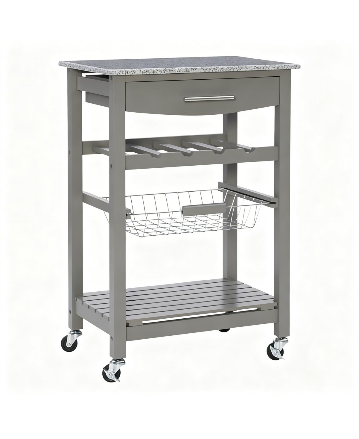 Click here for Yigii Granite top pine kitchen storage cart with c... prices