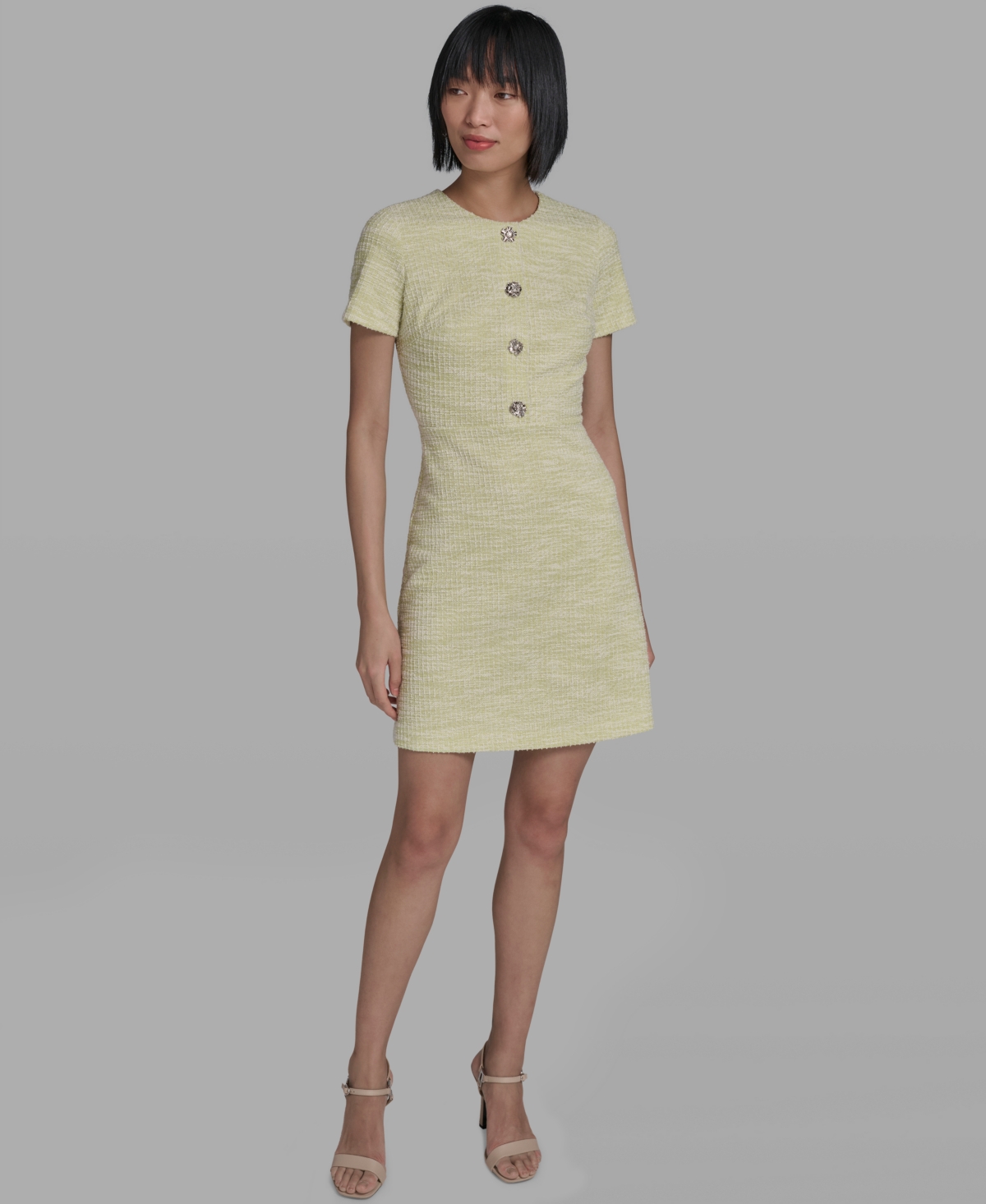 Click here for Karl Lagerfeld Paris Womens Tweed Crewneck Short-S... prices