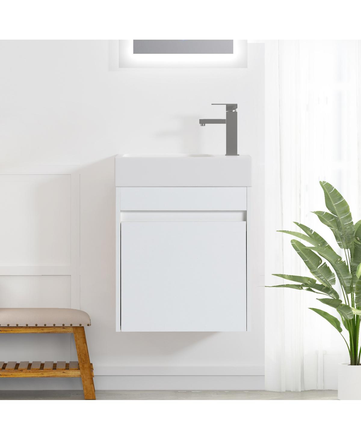 Click here for Sillysis 18 Wall Mounted Bathroom Vanity with Resi... prices