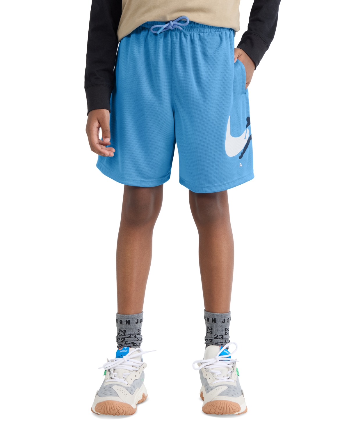 Click here for Jordan Boys 8-20 Graphic Varsity-Style Mesh Shorts... prices