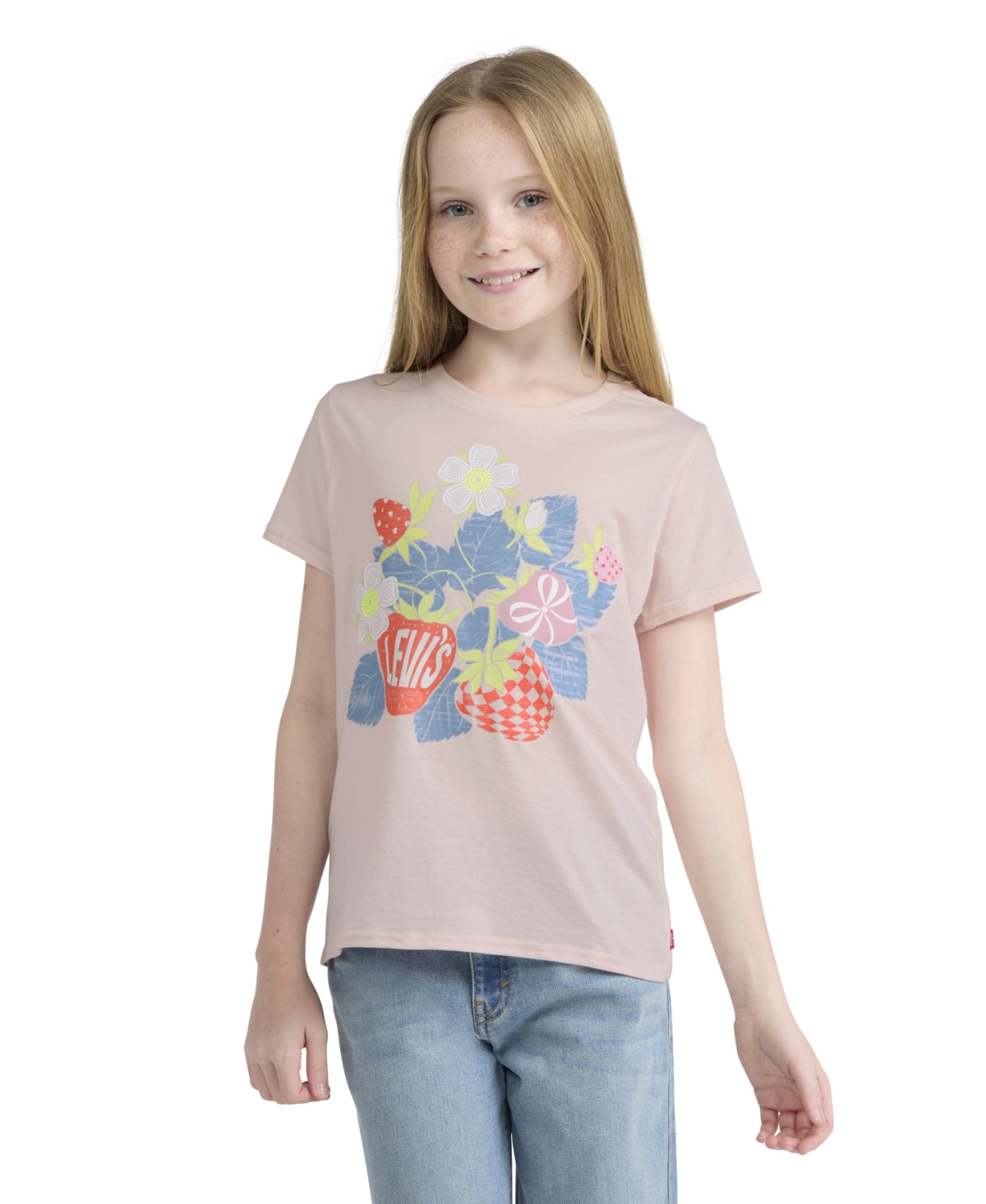 Click here for Levis Girls 7-16 Strawberries Graphic Pull-On Top... prices