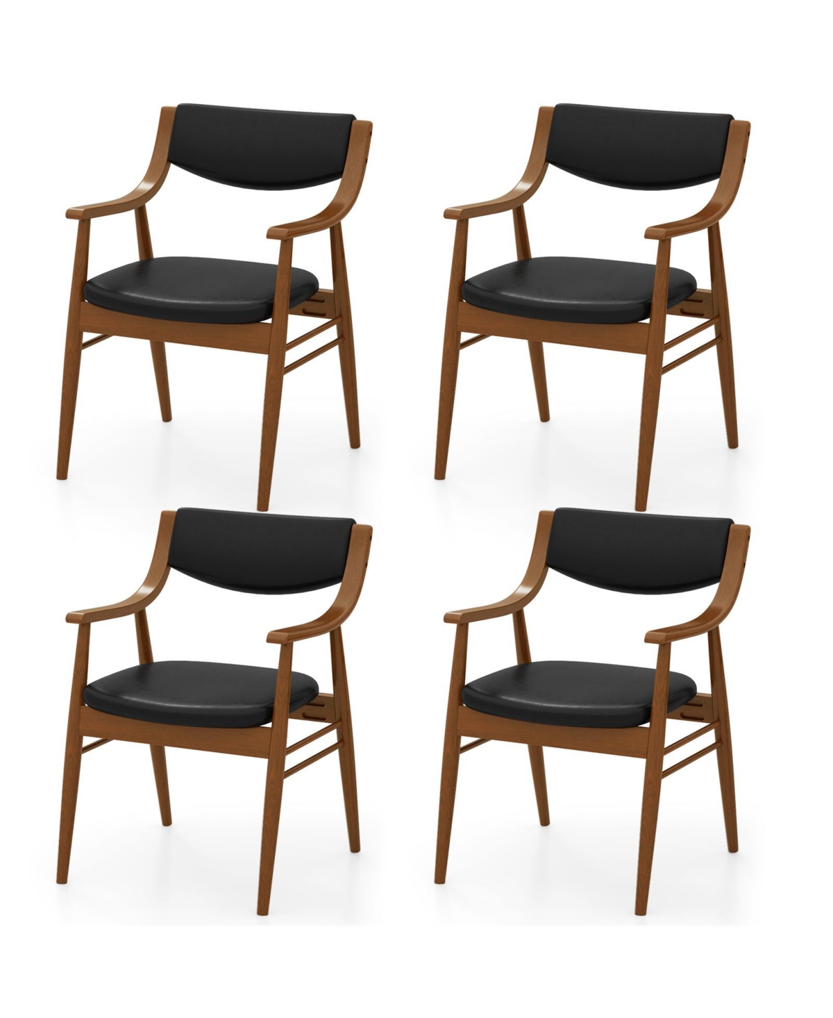Click here for Gymax Set Of 4 Pu Leather Dining Chair w/ Padded S... prices