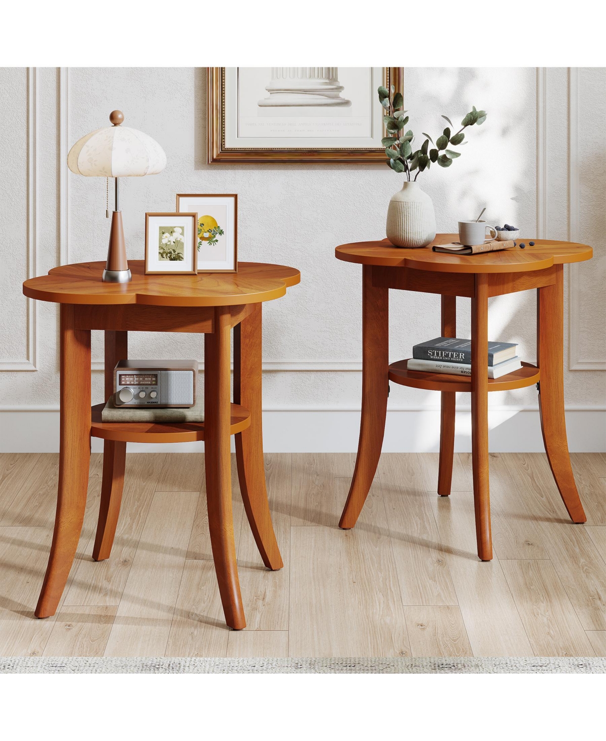 Click here for Tribesigns Solid Wood End Table Set of 2  2-Tier S... prices
