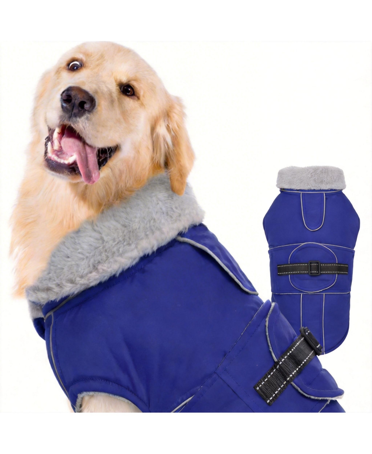Click here for Aronkl Reflective Waterproof Dog Jacket with Fur C... prices