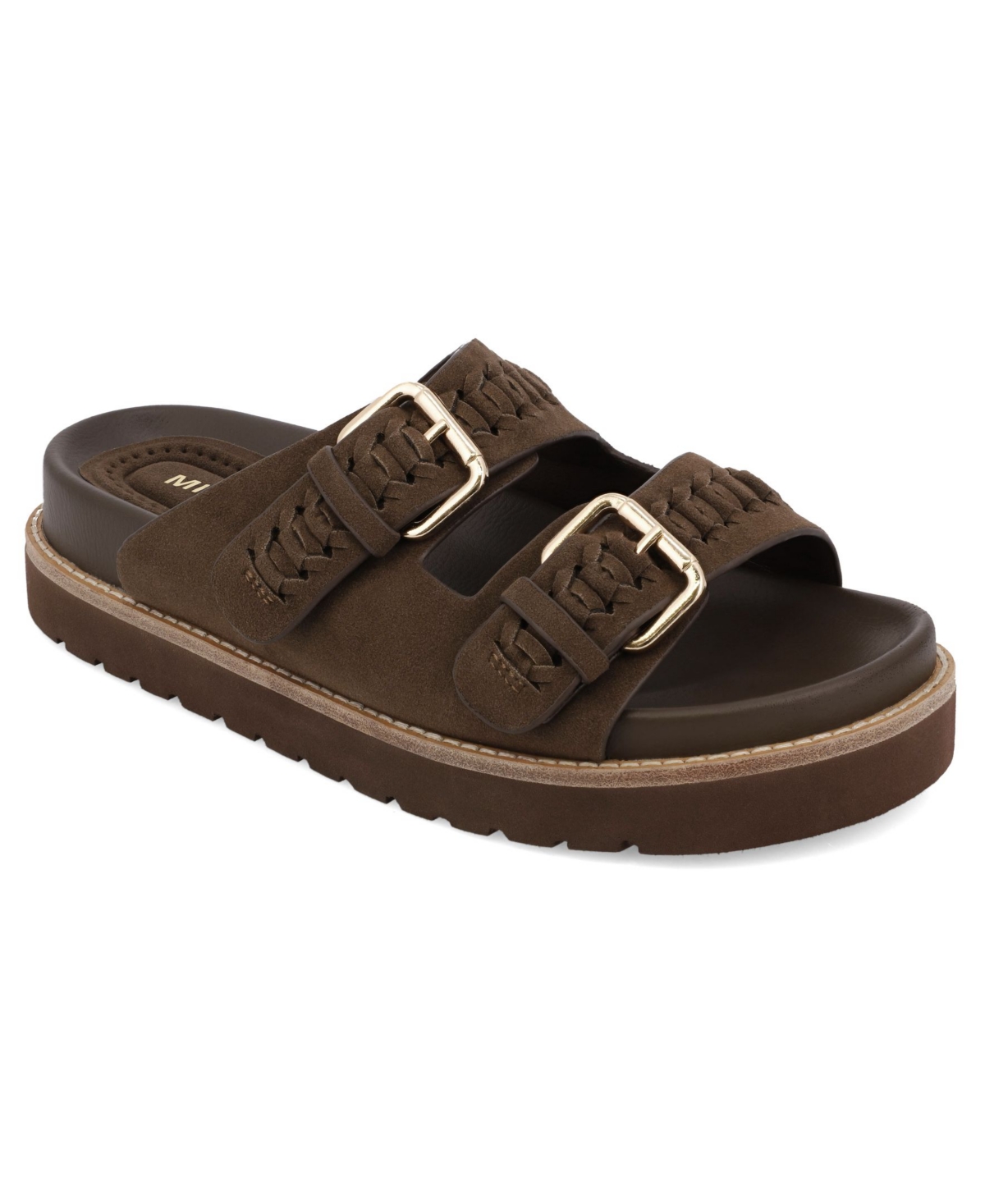 Click here for Mia Womens Marley Braided Buckle Slip-On Casual Sa... prices