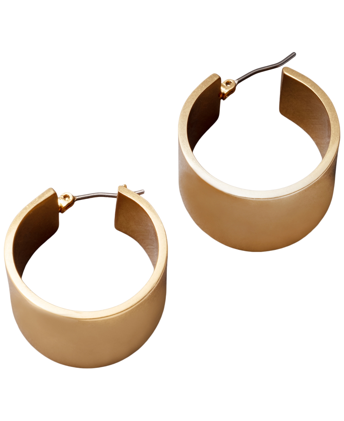 Click here for Donna Karan Gold-Tone Flat Taper Hoop Earrings - G... prices
