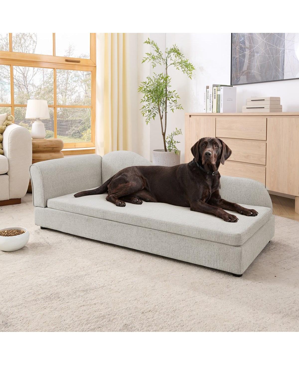 Click here for 6thdruple Modern Oversized Linen Dog Sofa  Irregul... prices