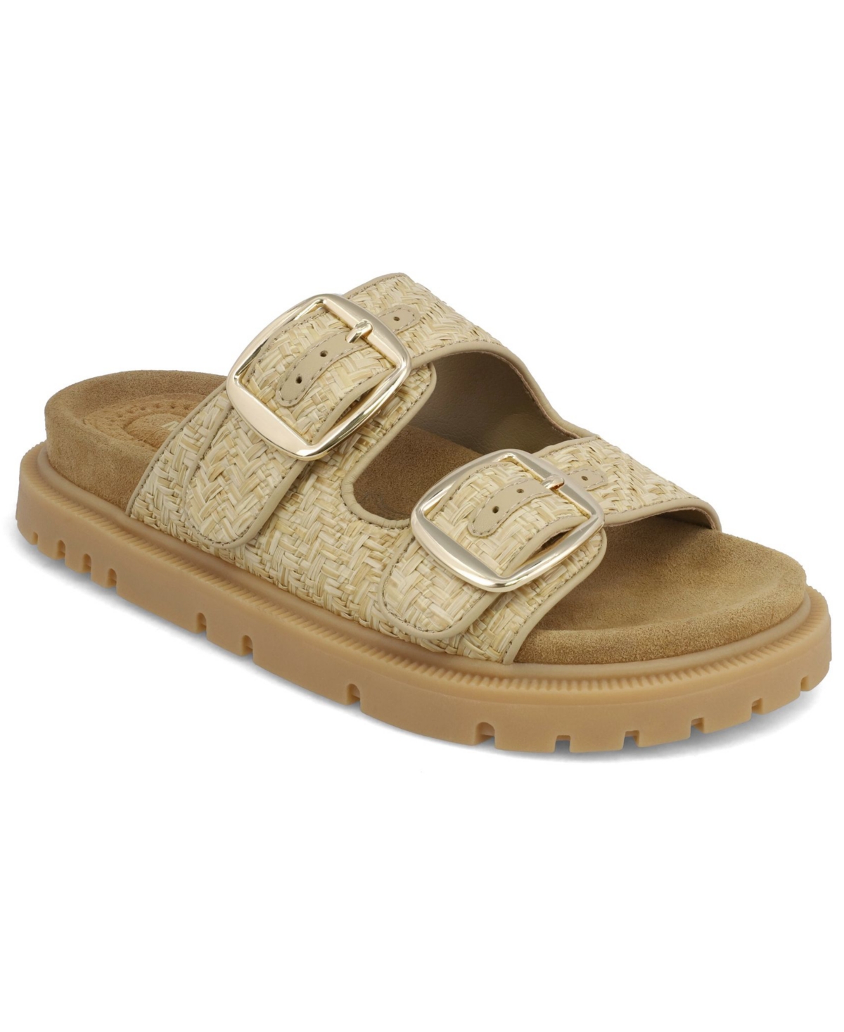 Click here for Mia Womens Monica Woven Double Buckle Slip-On Sand... prices