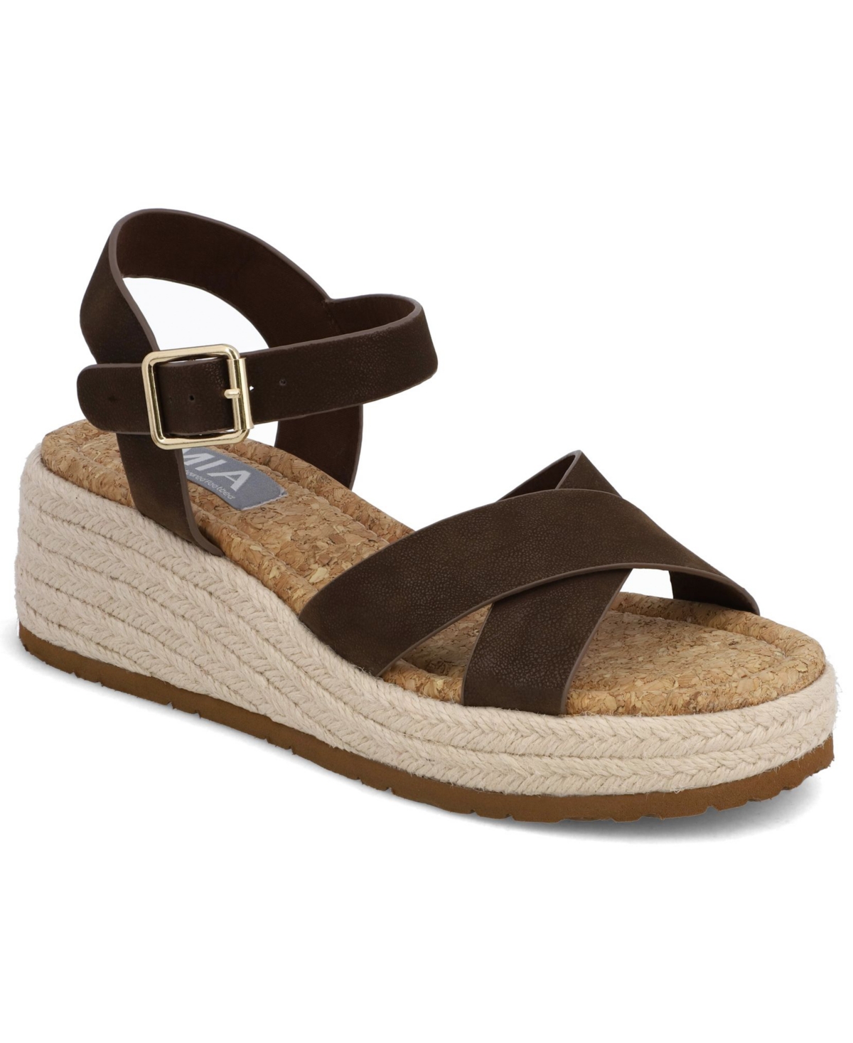 Click here for Mia Womens Nikky Round Toe Wedge Sandals - Chocola... prices