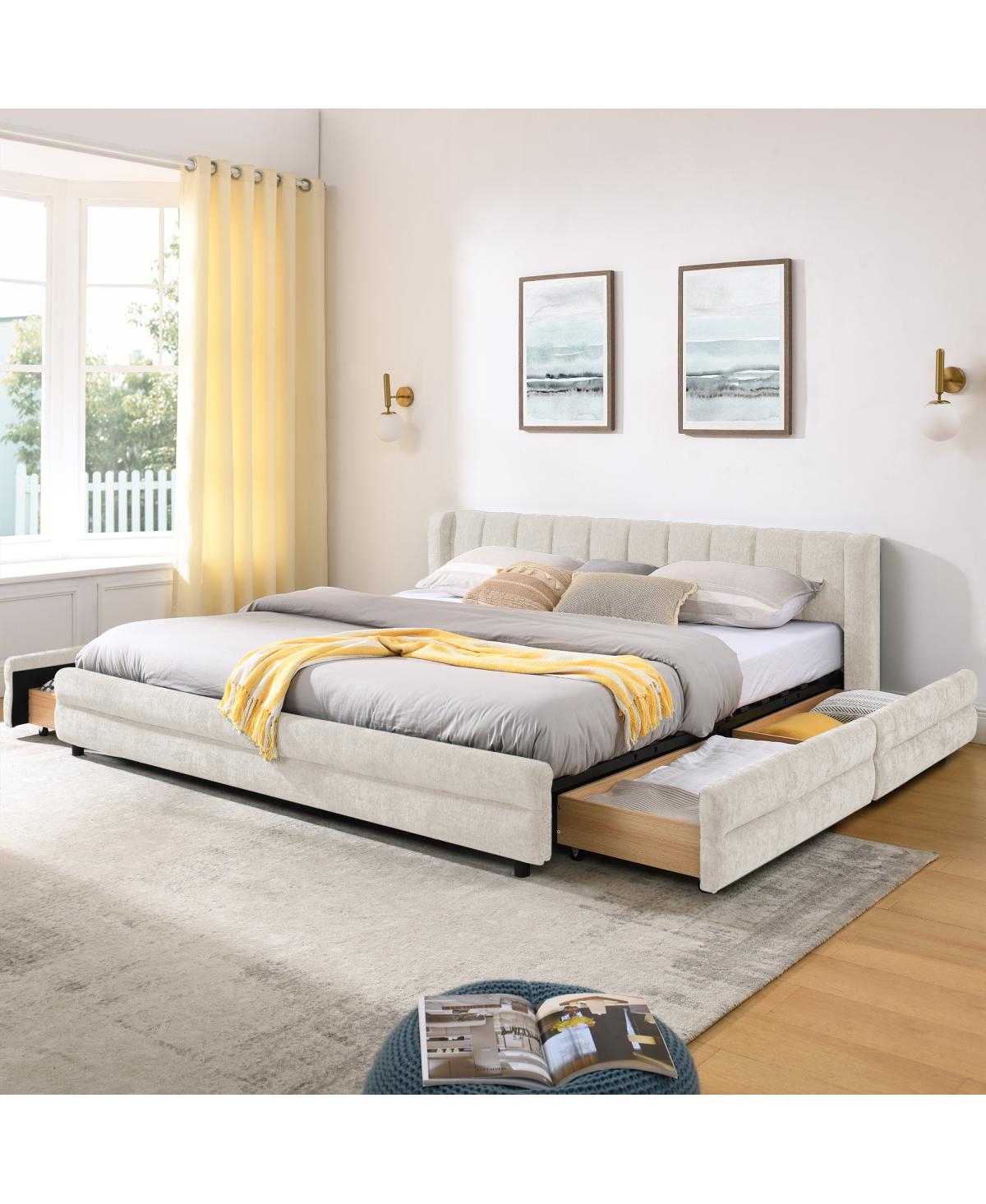 Click here for Streamdale Furniture Upholstered Bed Frame with Ch... prices
