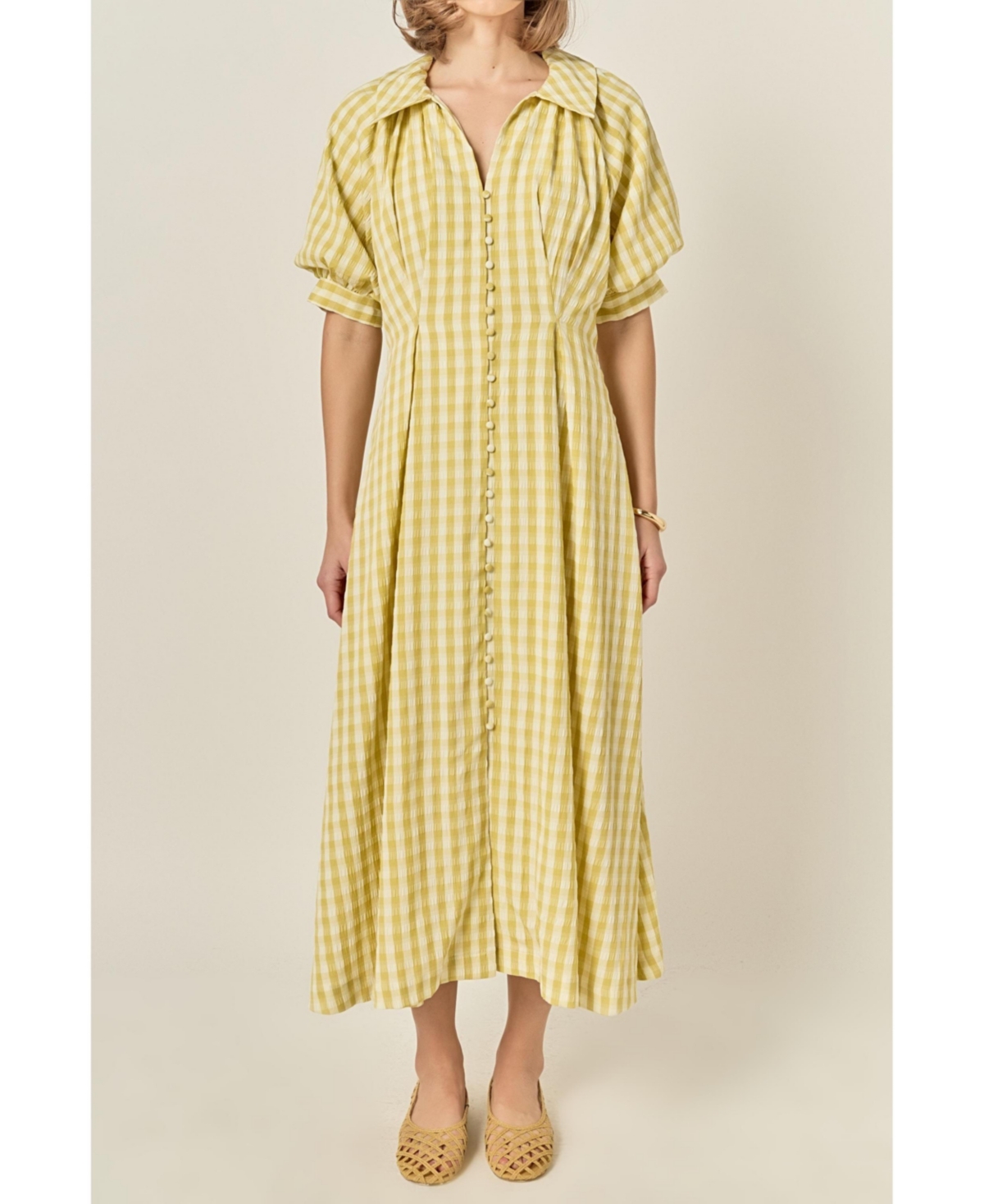 Click here for English Factory Womens Gingham Puff Sleeve Dress -... prices