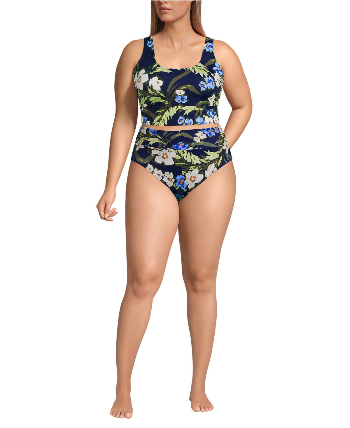 Click here for Lands End Womens Plus Size Tugless Midkini Top and... prices