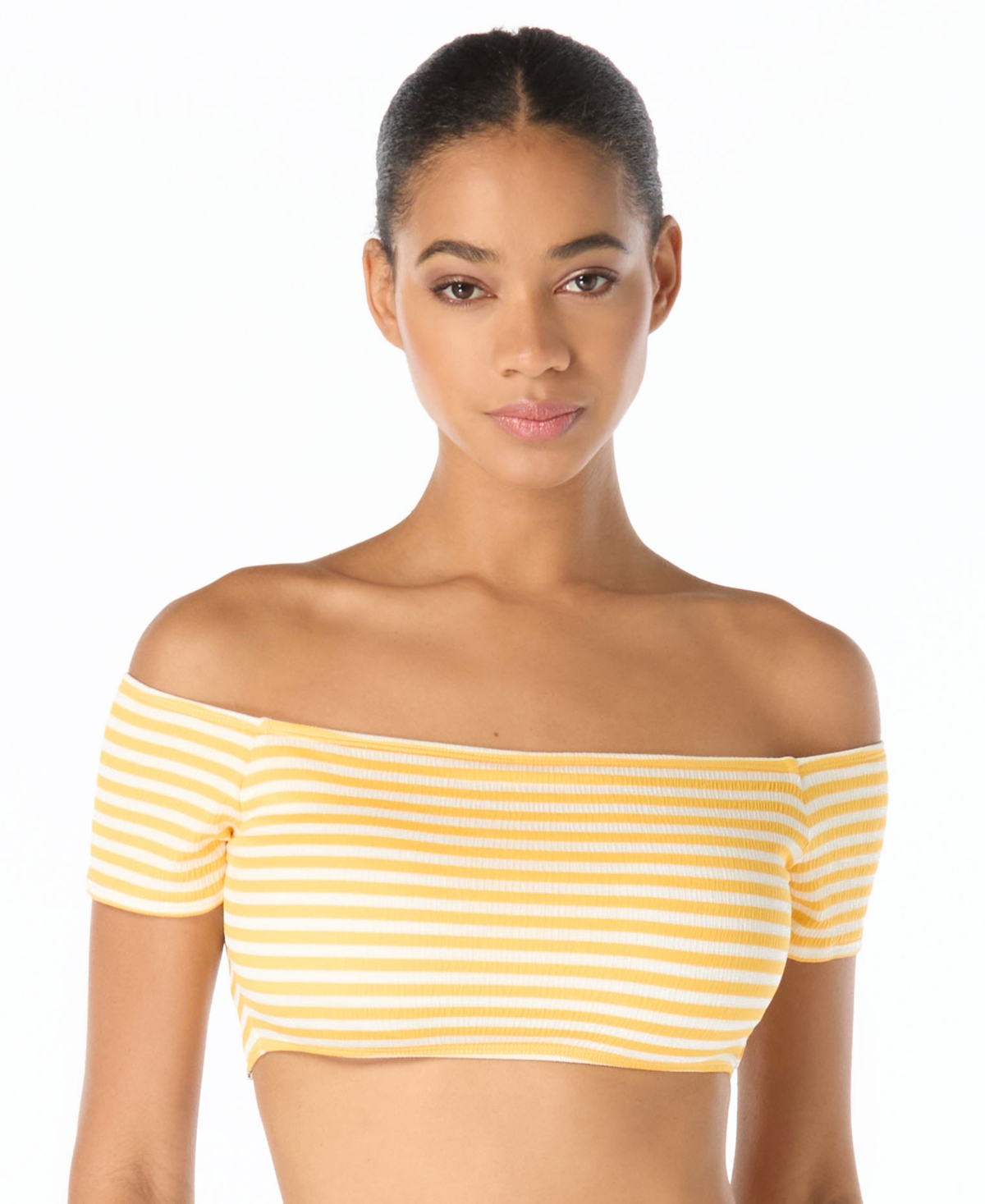 Click here for Michael Kors Womens Off-The-Shoulder Stripe Bikini... prices