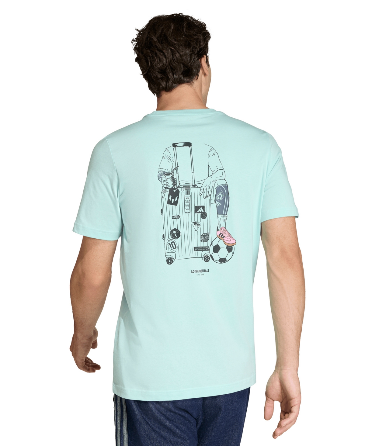 Click here for adidas Mens Messi Crewneck T-Shirt - Flash Aqua/Pi... prices