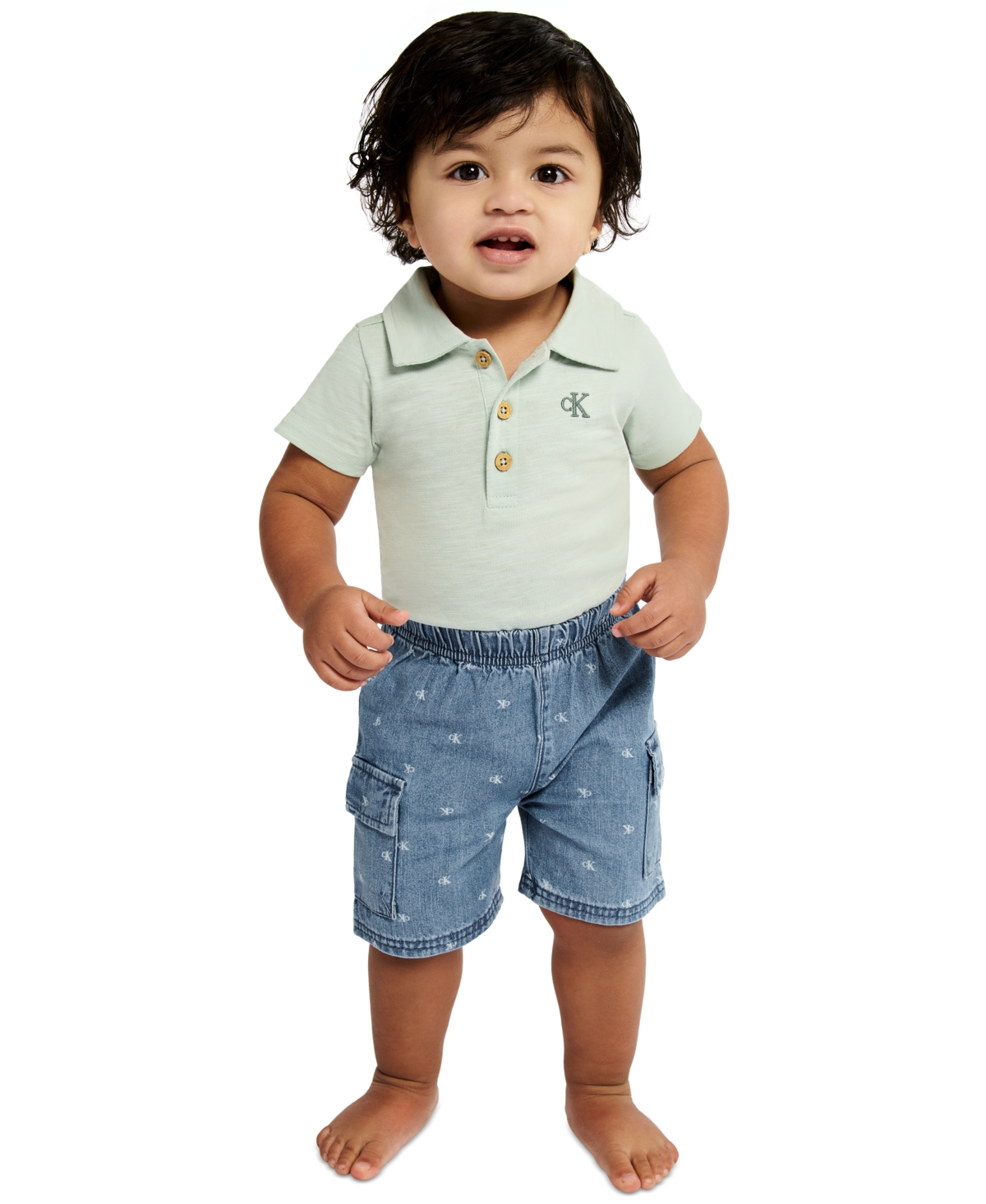 Click here for Calvin Klein Baby Boys Polo Bodysuit & Shorts  2-P... prices