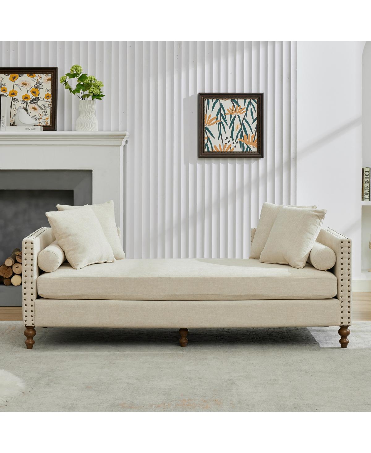 Click here for Streamdale Furniture Chenille Chaise Lounge with A... prices