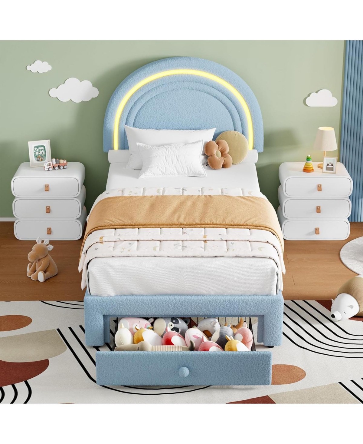 Click here for gaomon Bed Frame Led Headboard Underbed Drawer Met... prices