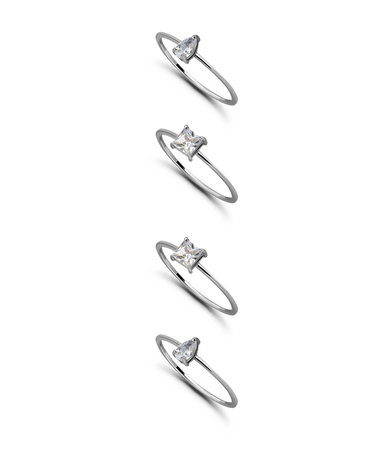 Click here for Macys 1 5/8cttw 4Pc Set- 2- 4mm Square Cut Cubic Z... prices