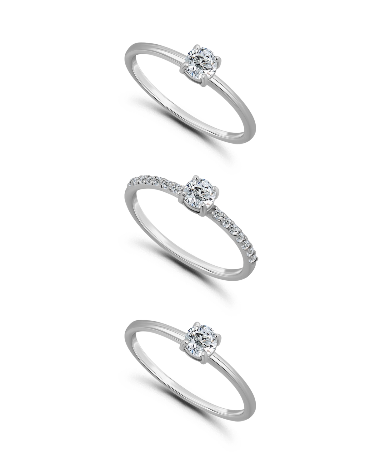 Click here for Macys 1 3/8 cttw 3pc Set- 2- 4mm Round Cubic Zirco... prices