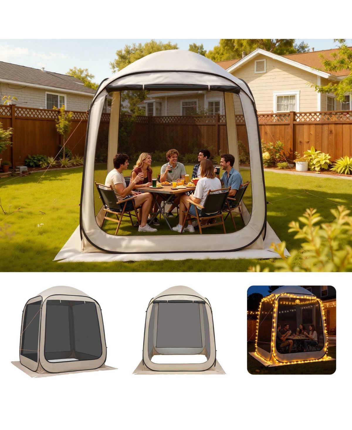 Click here for Mecale 6 x 6 Ft Pop-Up Screen House Tent for 4-6 P... prices