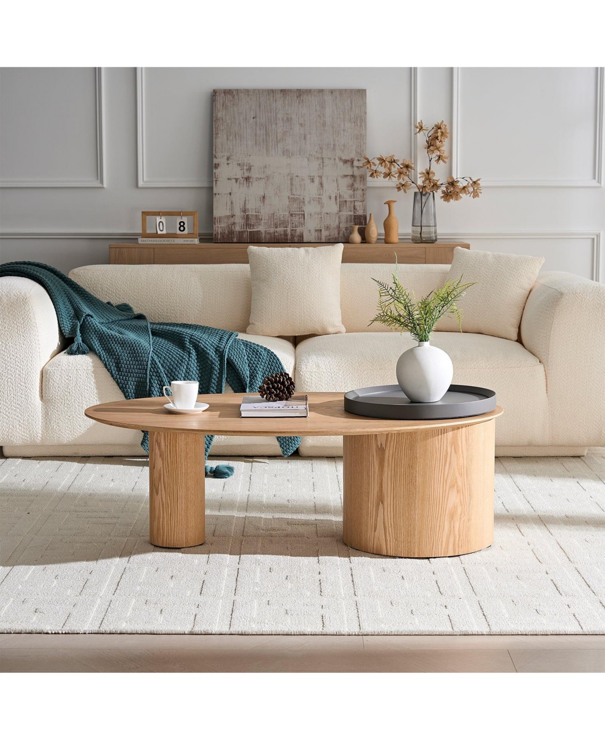 Click here for Boyel Living Modern Oval Coffee Table with Ash Ven... prices