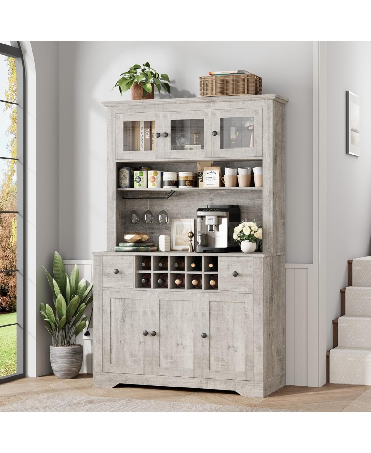 Click here for gaomon 68.7" Coffee Bar Cabinet with Led Ligh... prices