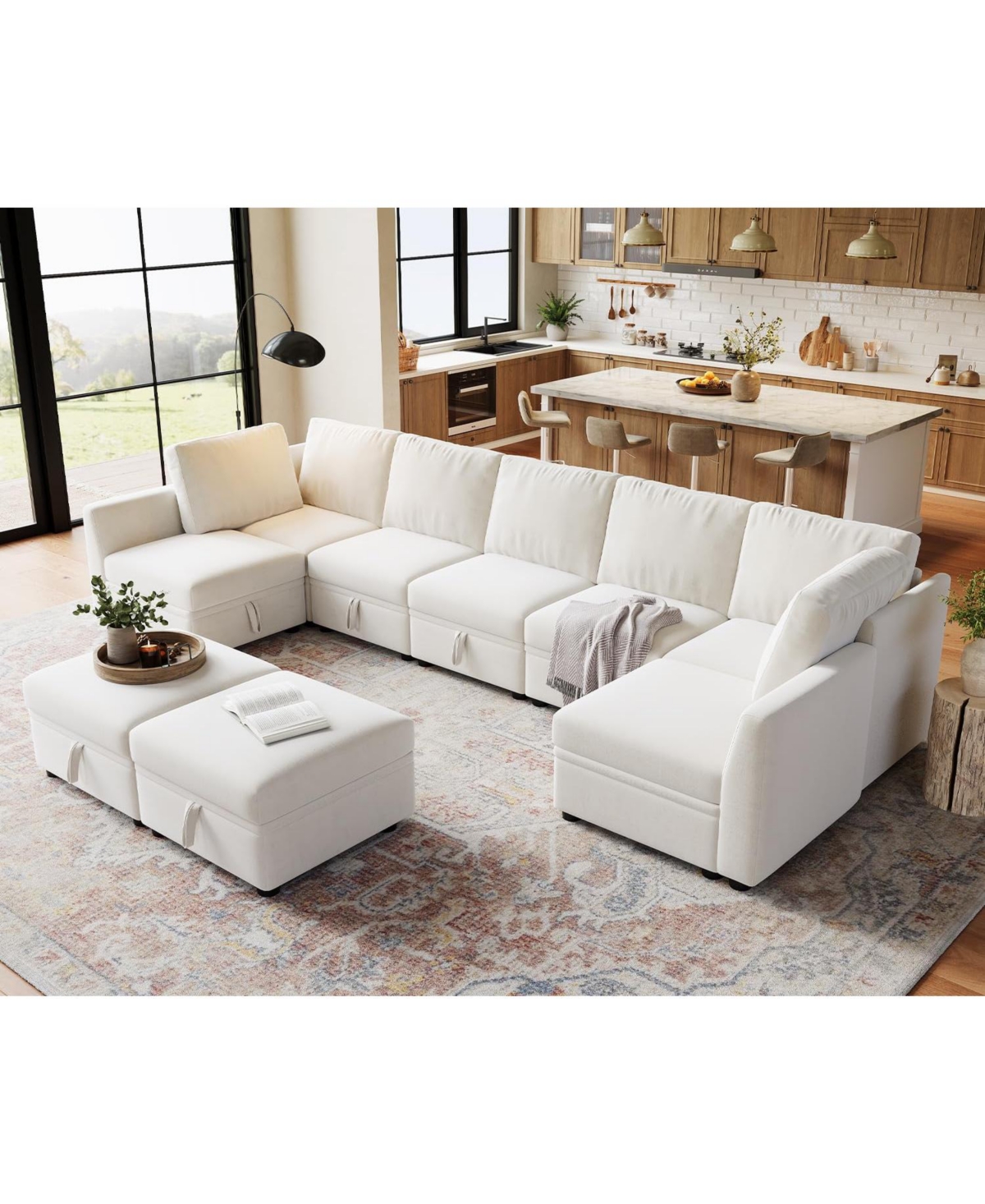 Click here for gaomon 9-Seater U-Shaped Modular Sectional Sofa  O... prices
