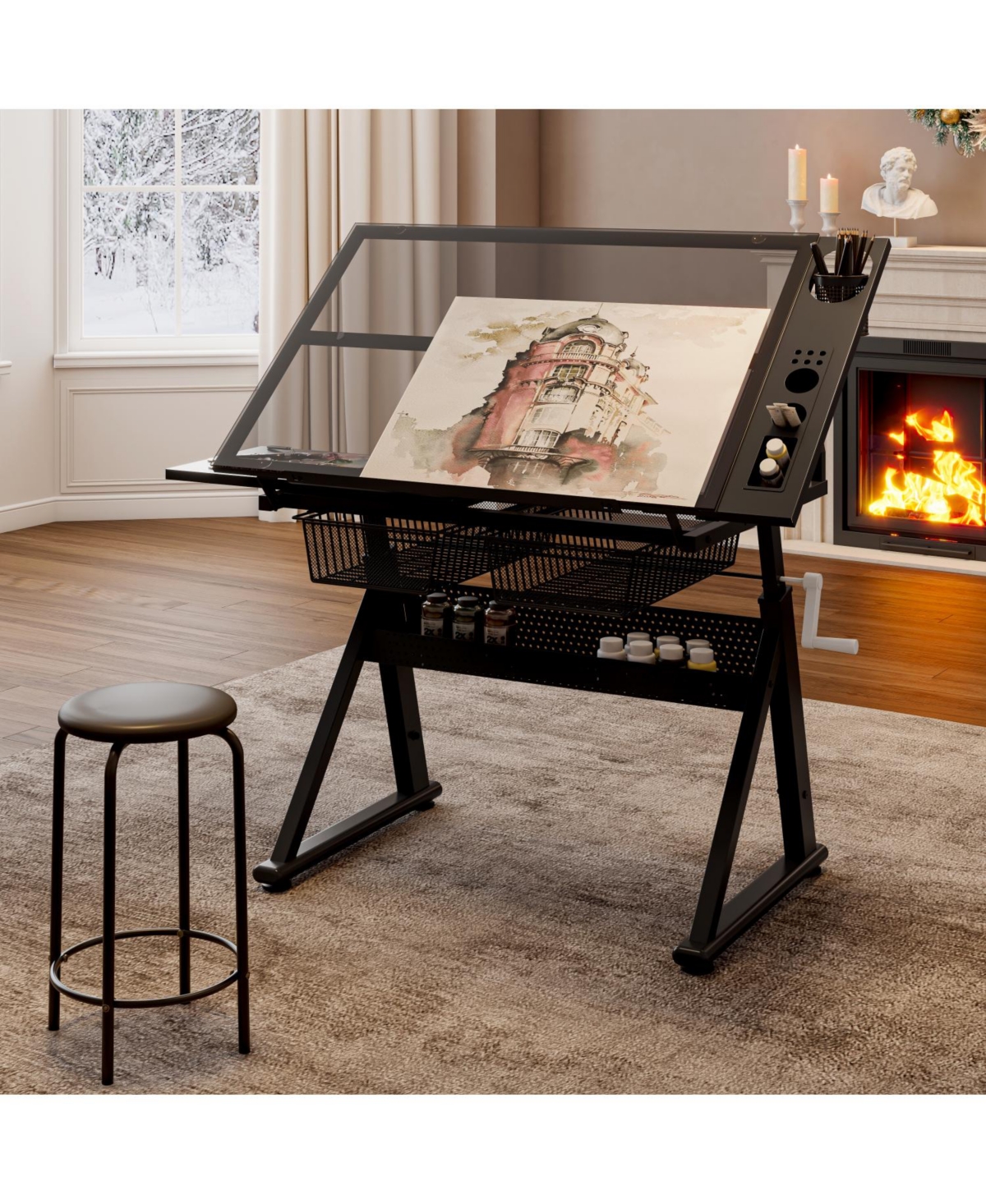 Click here for Streamdale Furniture Adjustable Tempered Glass Dra... prices