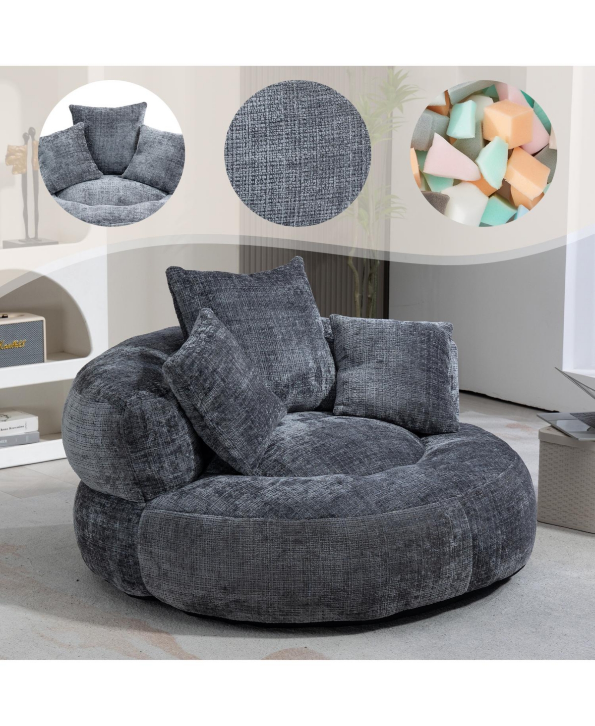Click here for Streamdale Furniture Lazy Sofa Bean Bag Chair with... prices