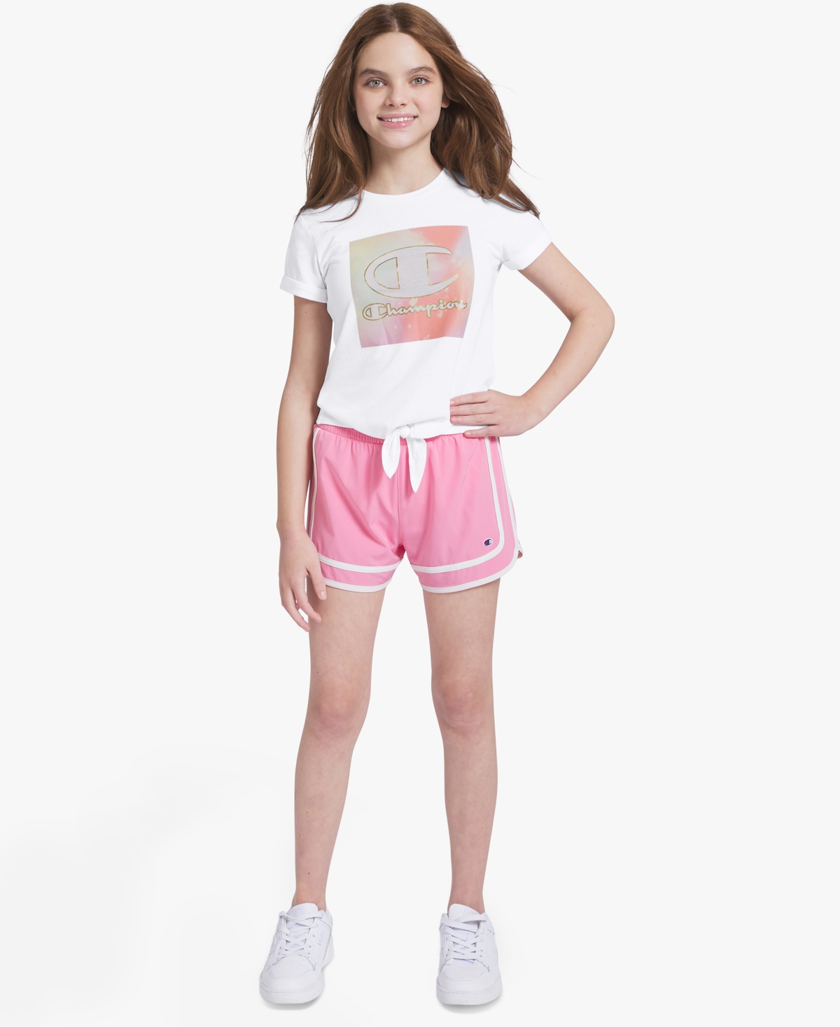 Click here for Champion Girls 7-16 Tie-Front Crewneck T-Shirt - B... prices