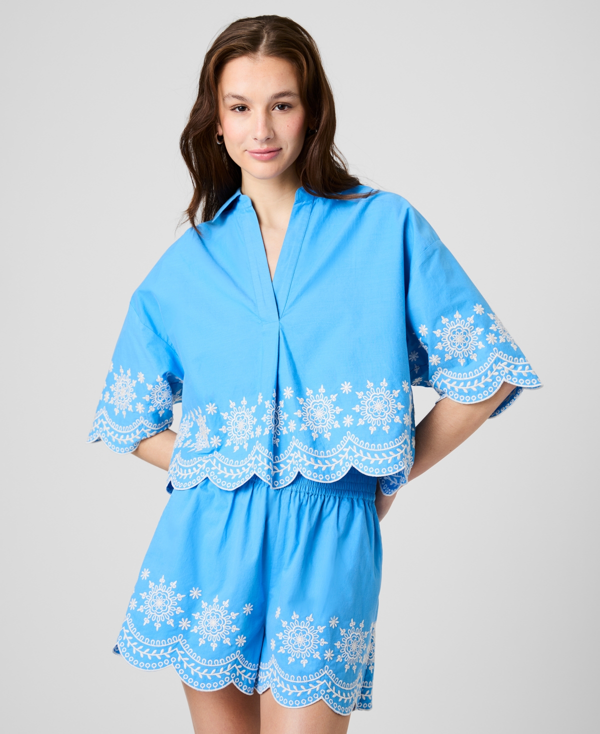 Click here for French Connection Womens Alissa Embroidered Top -... prices