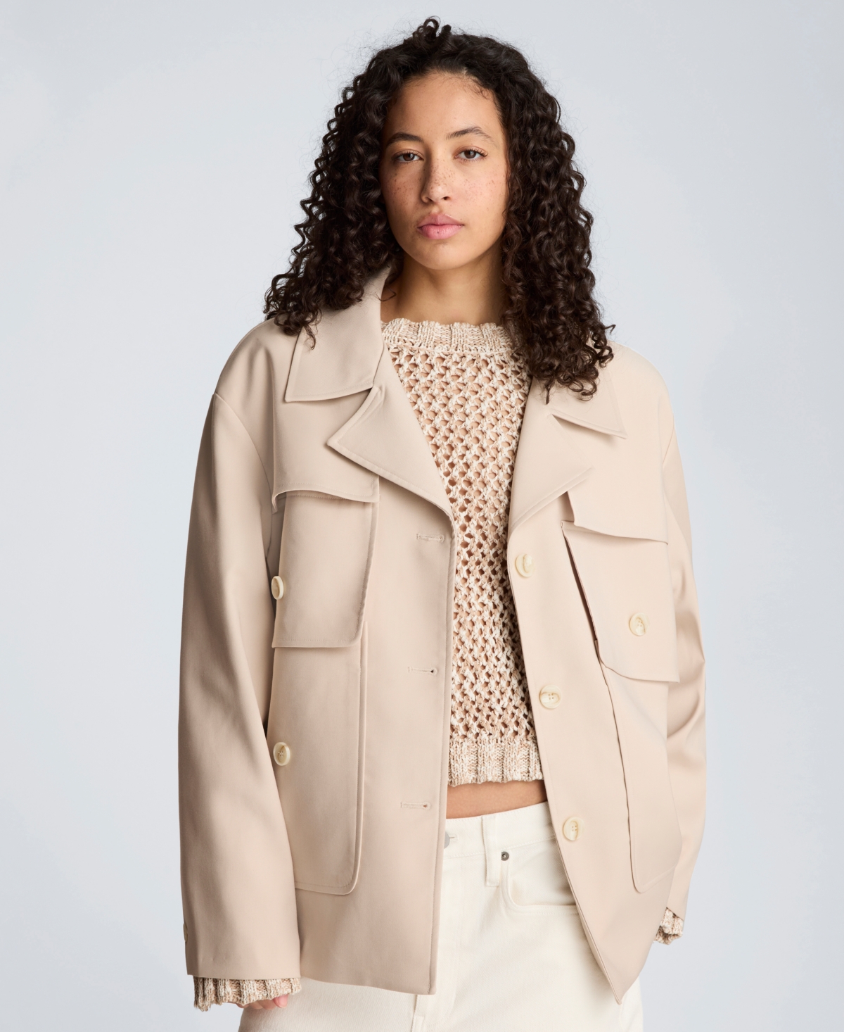 Click here for Kenneth Cole Womens Multi-Pocket Button-Front Jack... prices