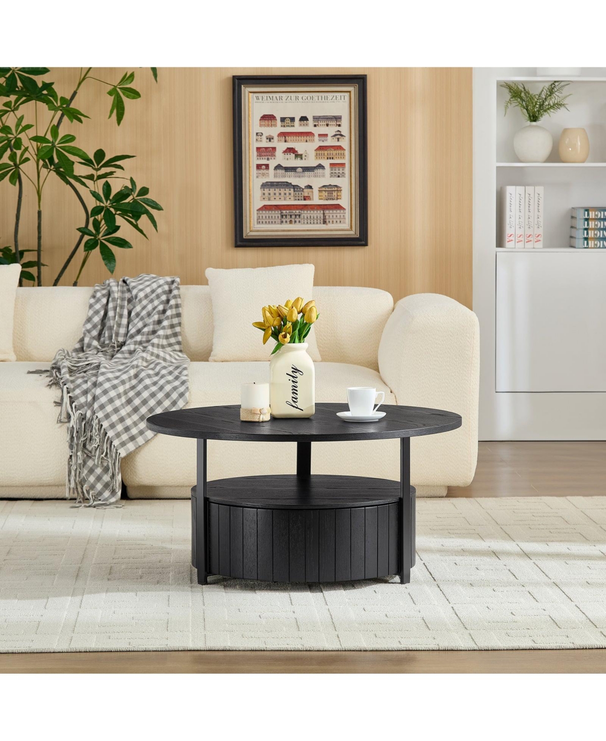 Click here for Boyel living Round Storage Coffee Table with Drawe... prices