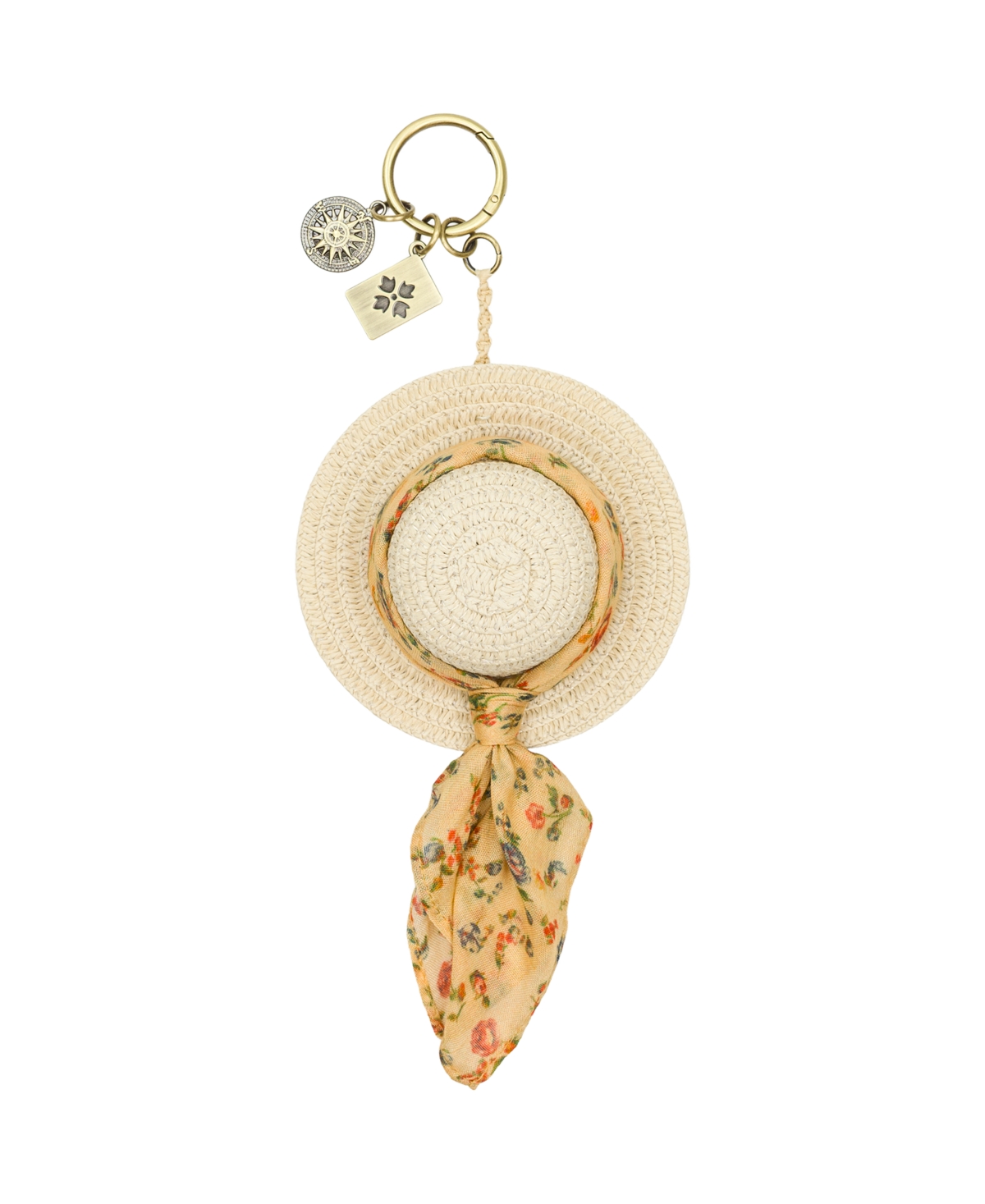 Click here for Patricia Nash Leather Sun Hat Mini Bag Charm - Nat... prices