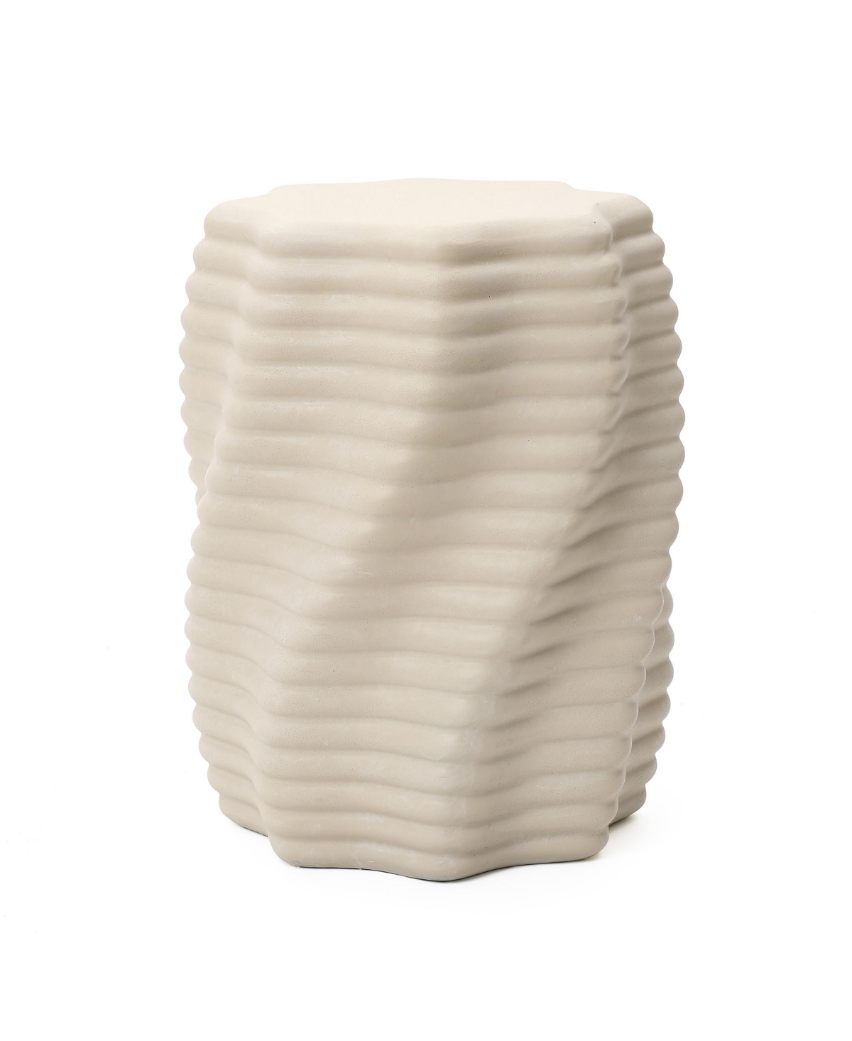 Click here for LuxenHome Sculptural MgO Patio Table  Tall Round S... prices