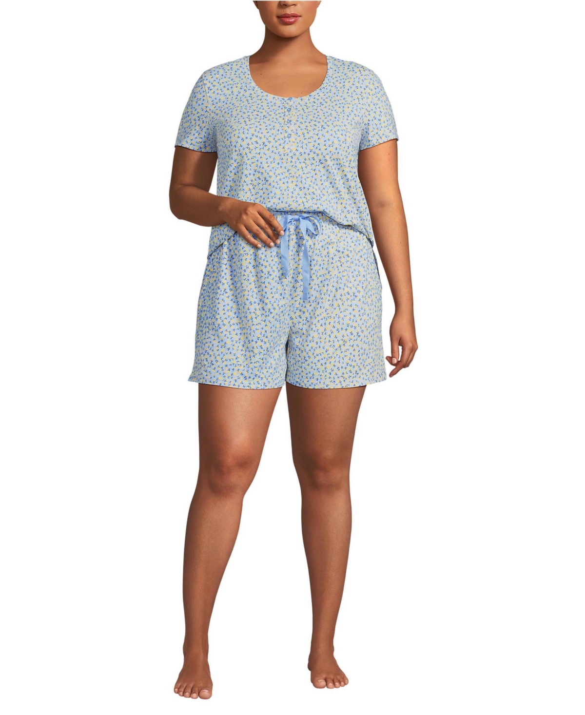 Click here for Lands End Plus Size Knit 2 Piece Pajama Set - Shor... prices