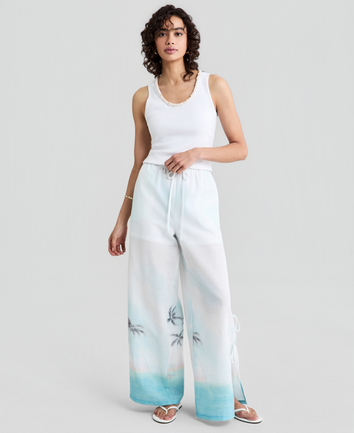 Click here for And Now This Womens High-Rise Wide-Leg Drawstring... prices