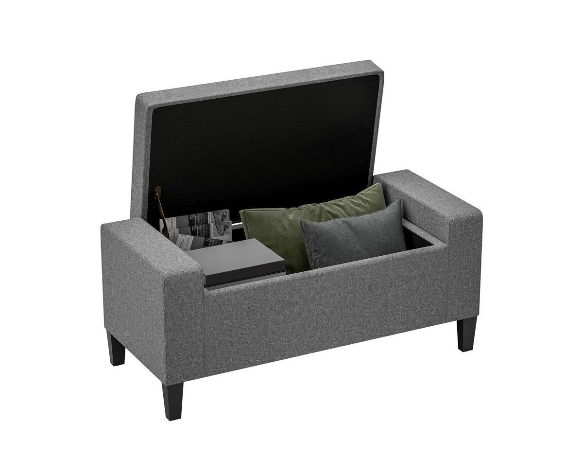 Click here for Homcom Recgular Tufted Linen Storage Ottoman Bench... prices