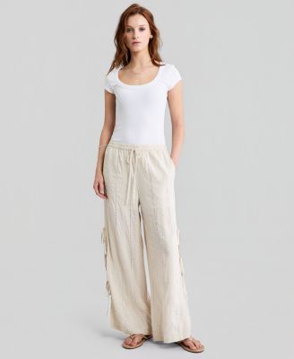 Click here for Now This Womens Embroidered Side Tie Pull On Pants... prices